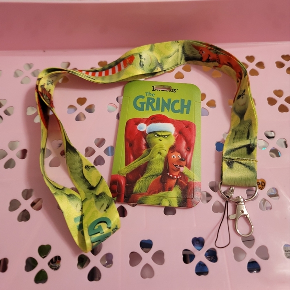 Other | Grinch Theme Id Card Holder With Lanyard | Poshmark